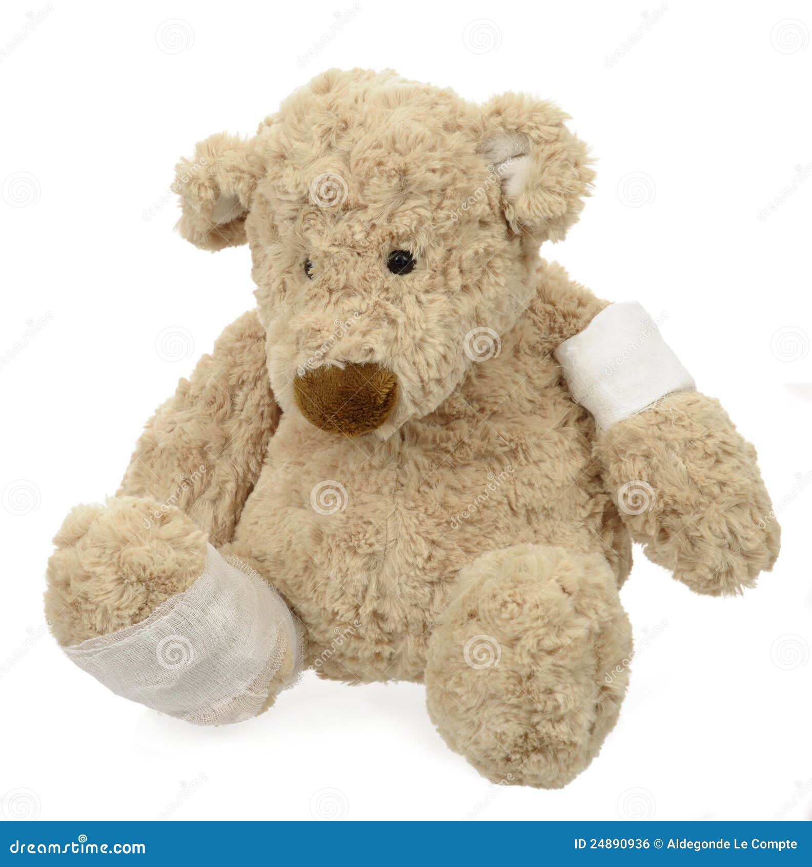 Wounded teddy bear stock photo. Image of isolated, bandage - 24890936