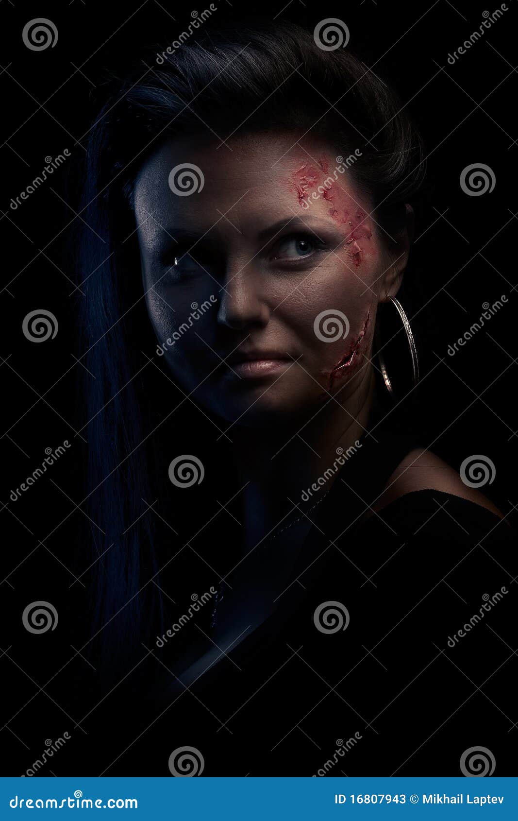 Wounded young woman stock image. Image of mouth, injury - 16807943