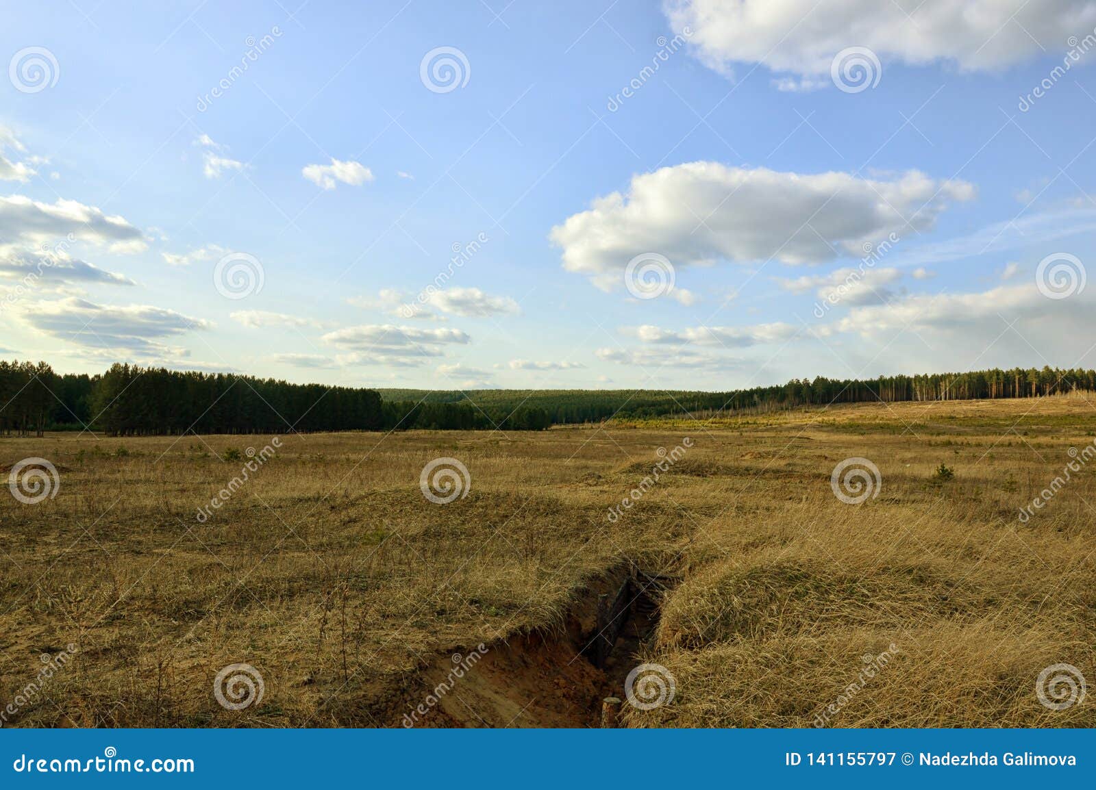 Wounds of the Earth. Dug Trenches. Spring Landscape Stock Image - Image ...