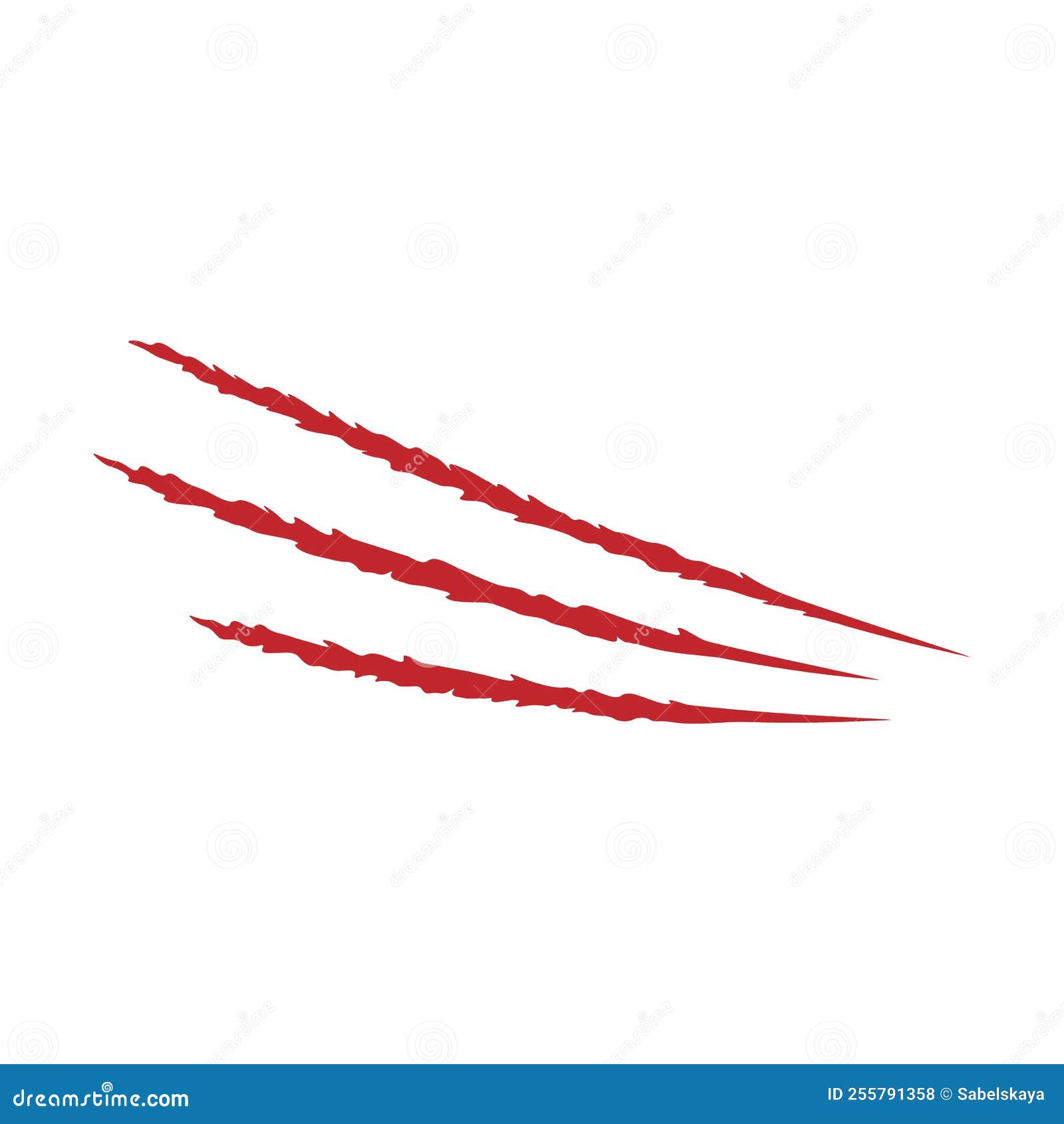 Wounds and Scars of Sharp Claws Realistic Vector Illustration Isolated ...