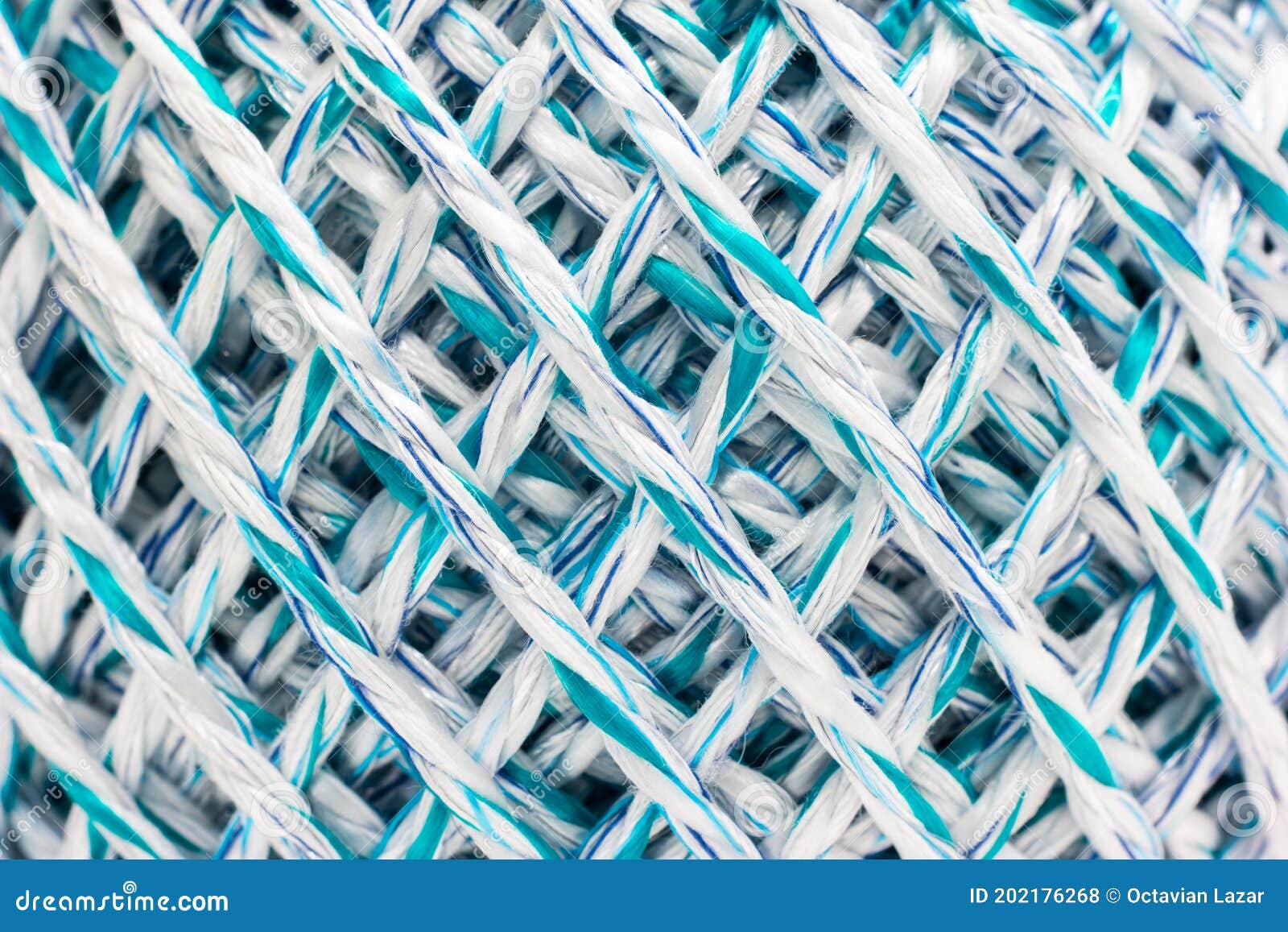 Woven Ball of Blue and White Rope Macro Close Up Shot Stock Photo ...
