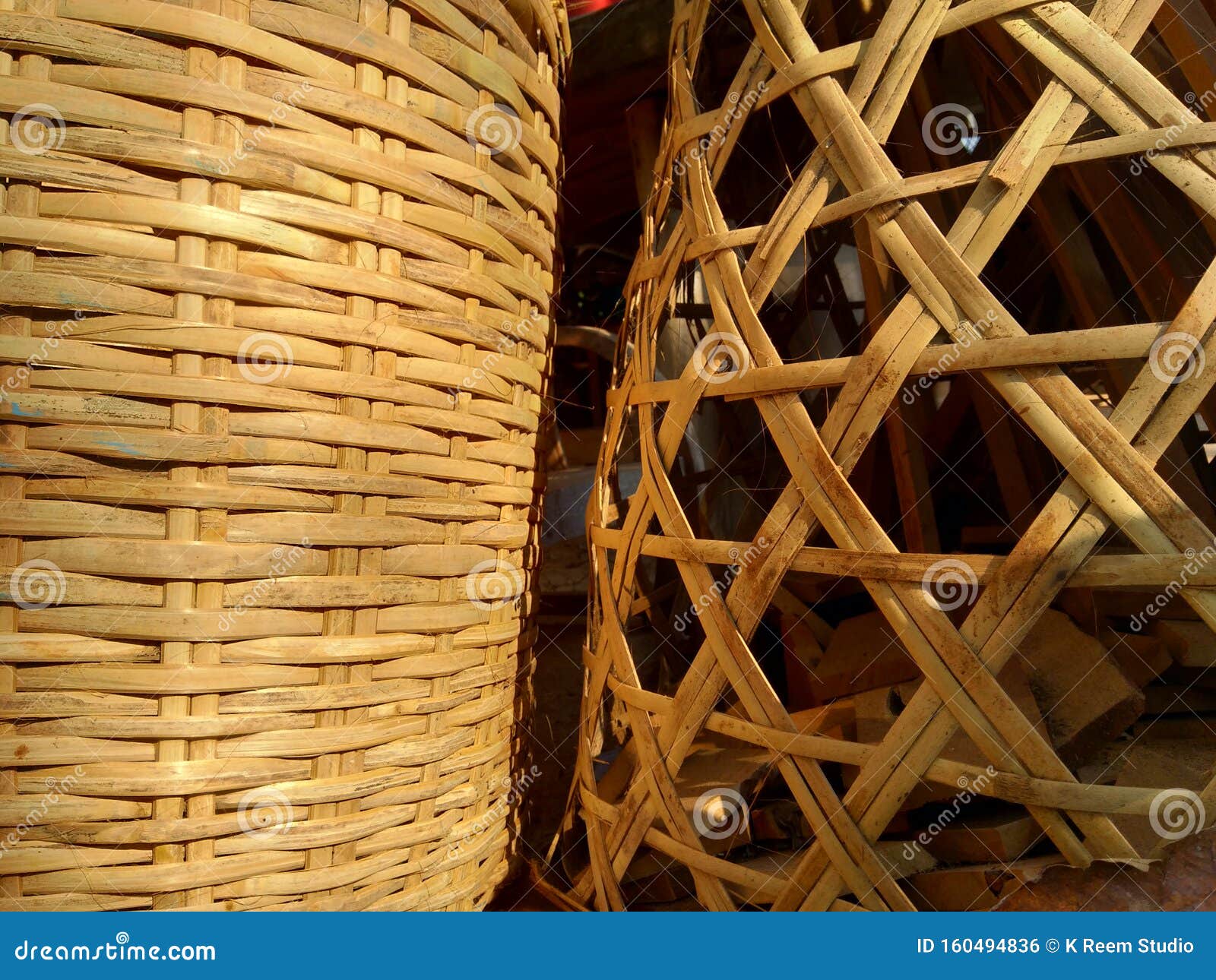 Texture of Two Woven Bamboo Stock Photo - Image of country, outer ...