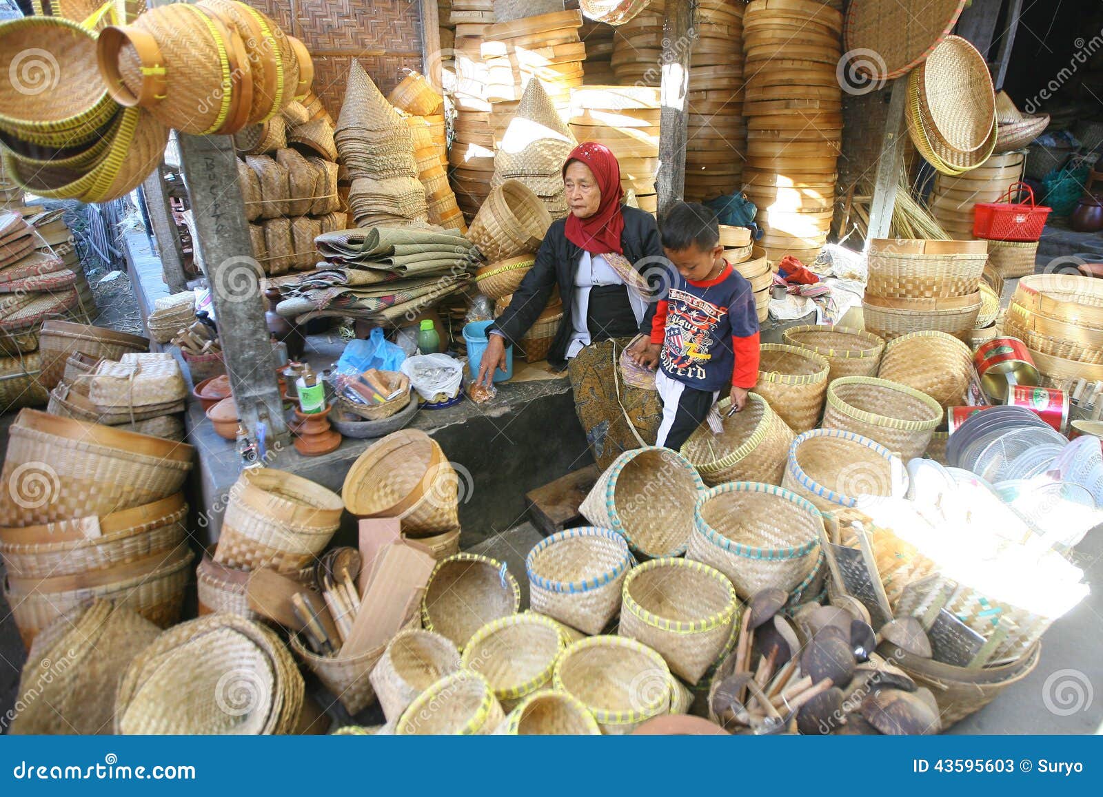 Woven bamboo editorial stock photo. Image of vendor, java - 43595603
