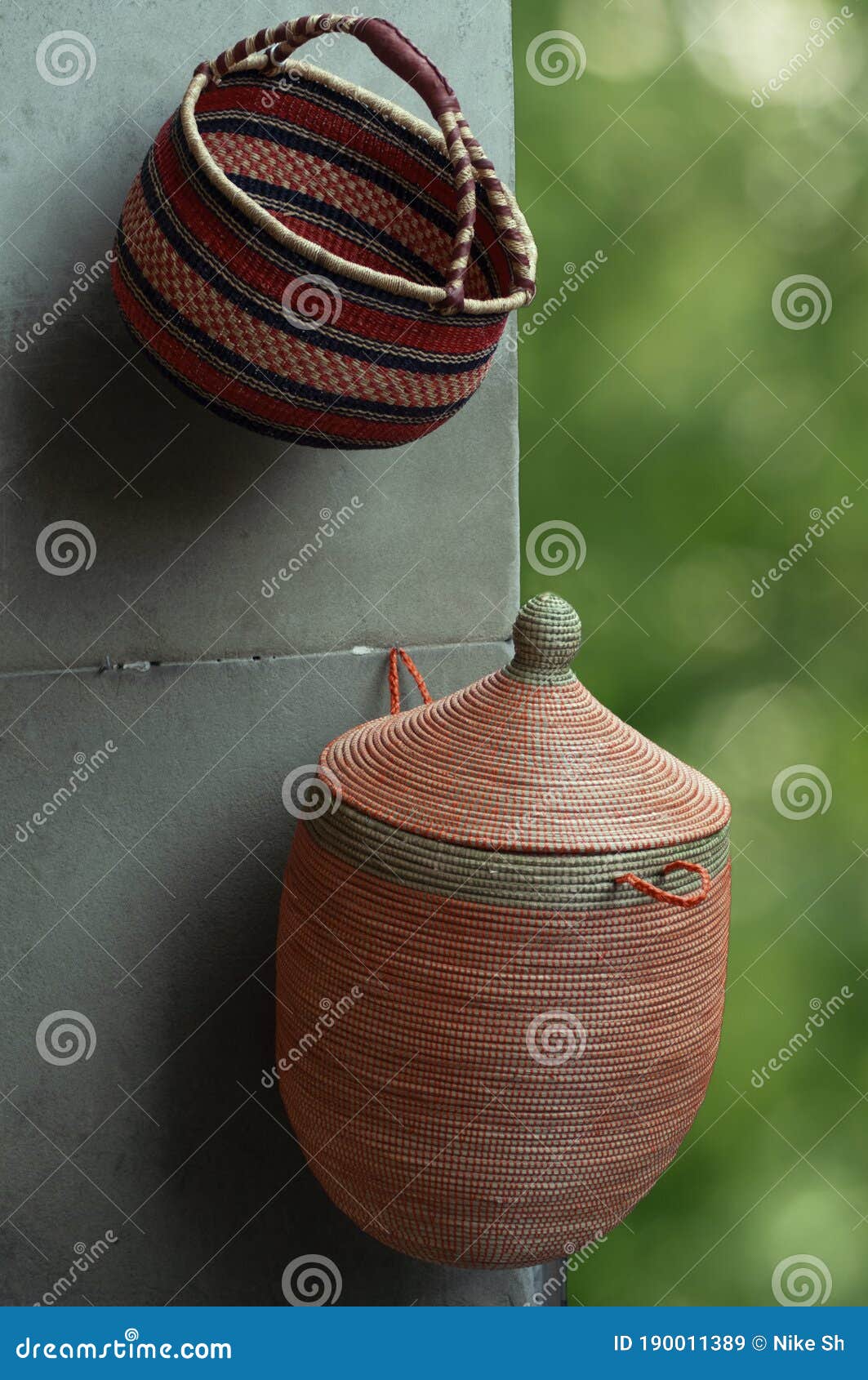 Woven baskets stock image. Image of decorate, cane, hang - 190011389