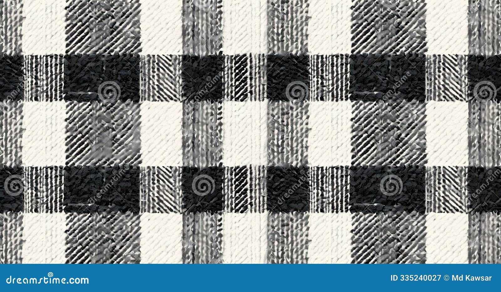 Woven Black & White Checkered Fabric Seamless Pattern Stock ...