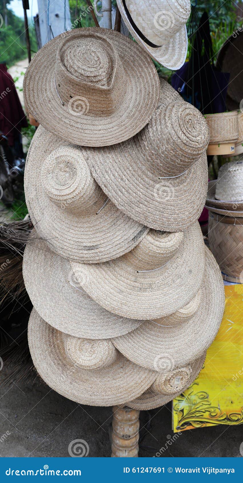 Woven Hats stock image. Image of interlace, kitchen, handmade - 61247691