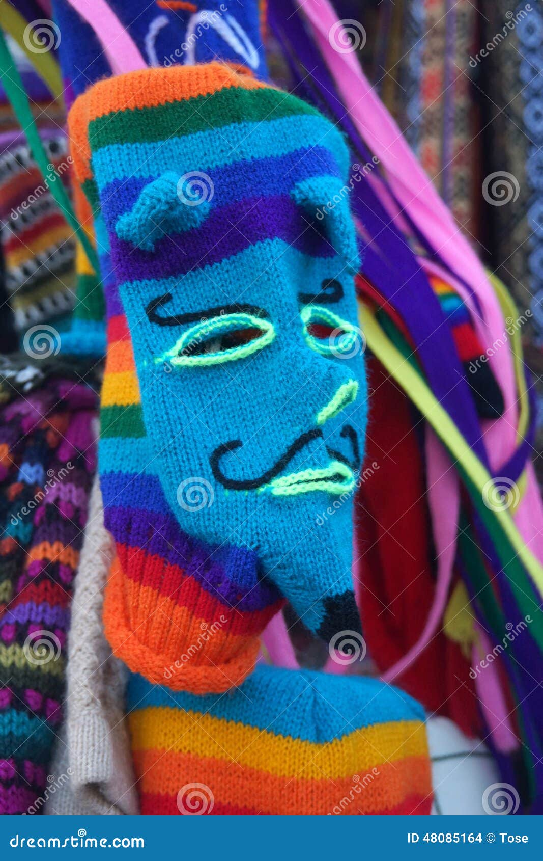 Woven Mask at Market in Cusco, Peru Stock Photo - Image of travel, face ...