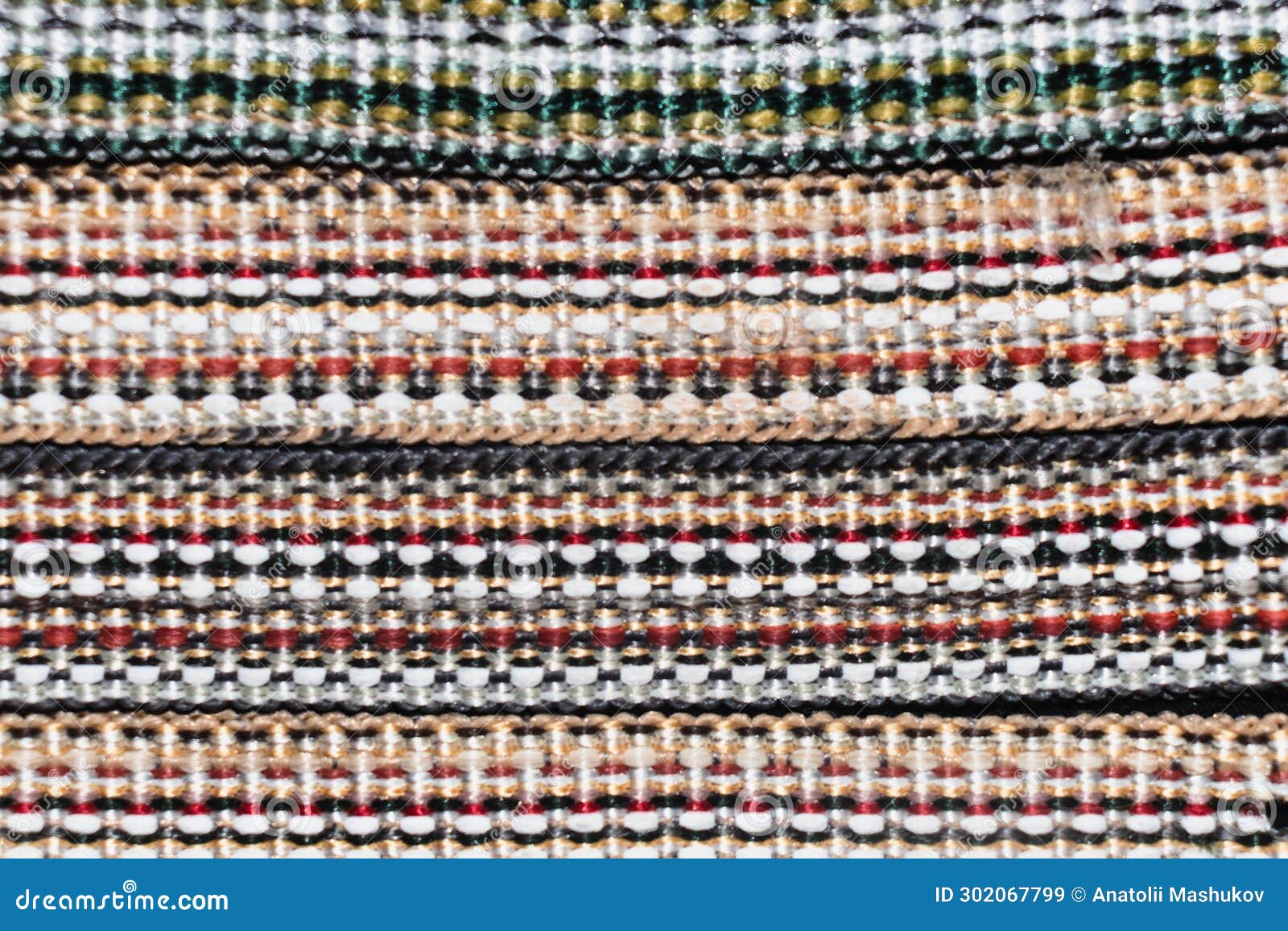 Woven Multi-colored Threads Create a Colorful, Bright Image of the ...