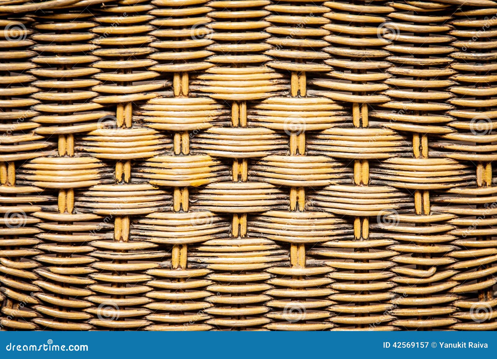 Woven Rattan with Natural Patterns with Bamboo Wood Stock Image - Image ...