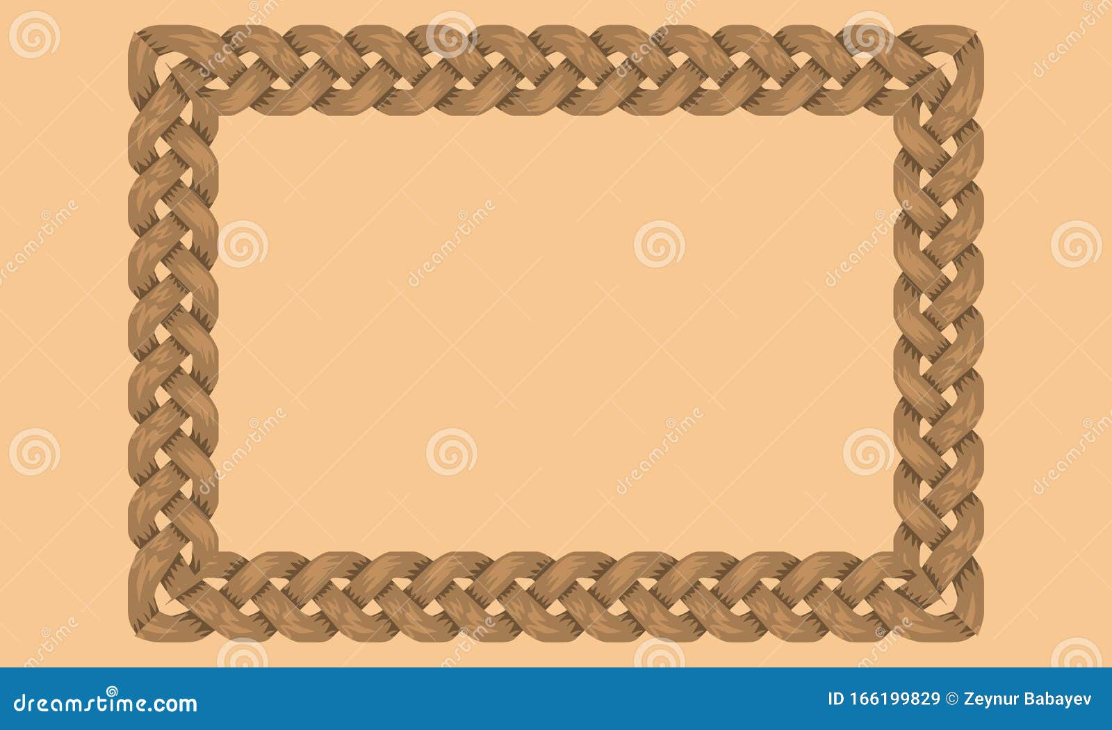 Woven Ropes Frame or Border with Rectangle Shape with Copyspace for ...