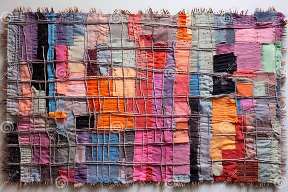 Woven Rug Created from Repurposed Textiles Stock Photo - Image of home ...