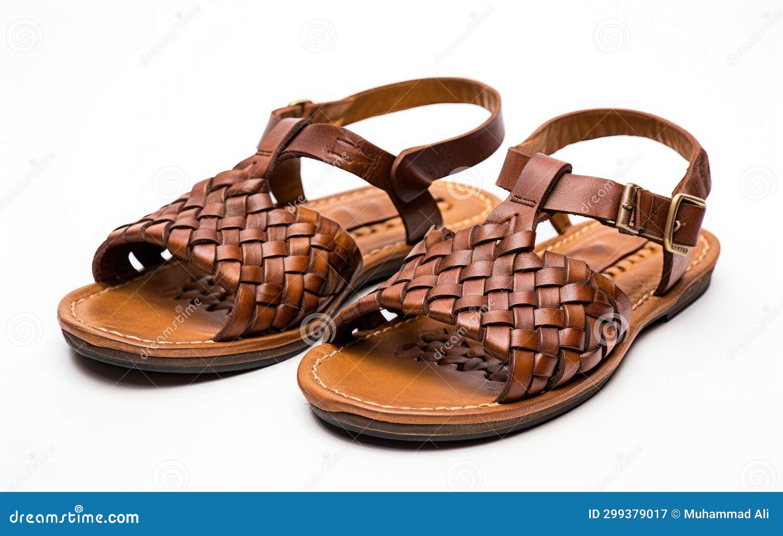 Woven Sandals on White Background Stock Illustration - Illustration of ...