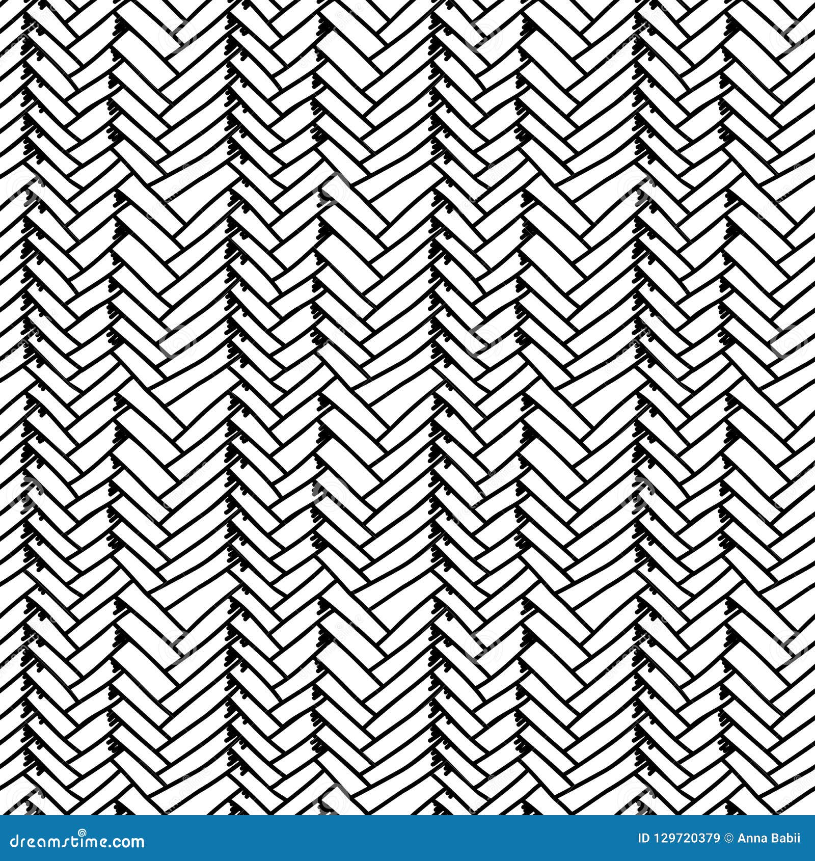 Woven Sketch Seamless Pattern. Braided Mat. Vector Illustration. Stock ...