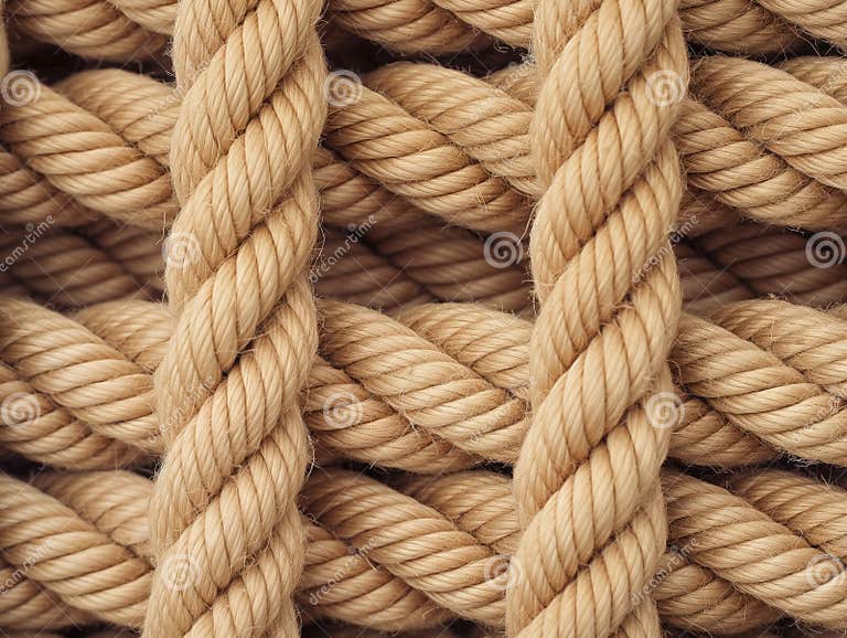 Woven Strength - Close-up of Twisted Ropes Stock Photo - Image of ...