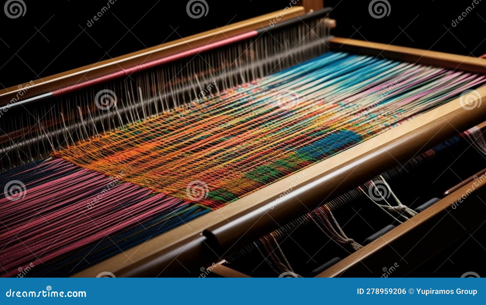 Woven Textile Pattern on Loom, Multi Colored, Close Up Fashion Design ...