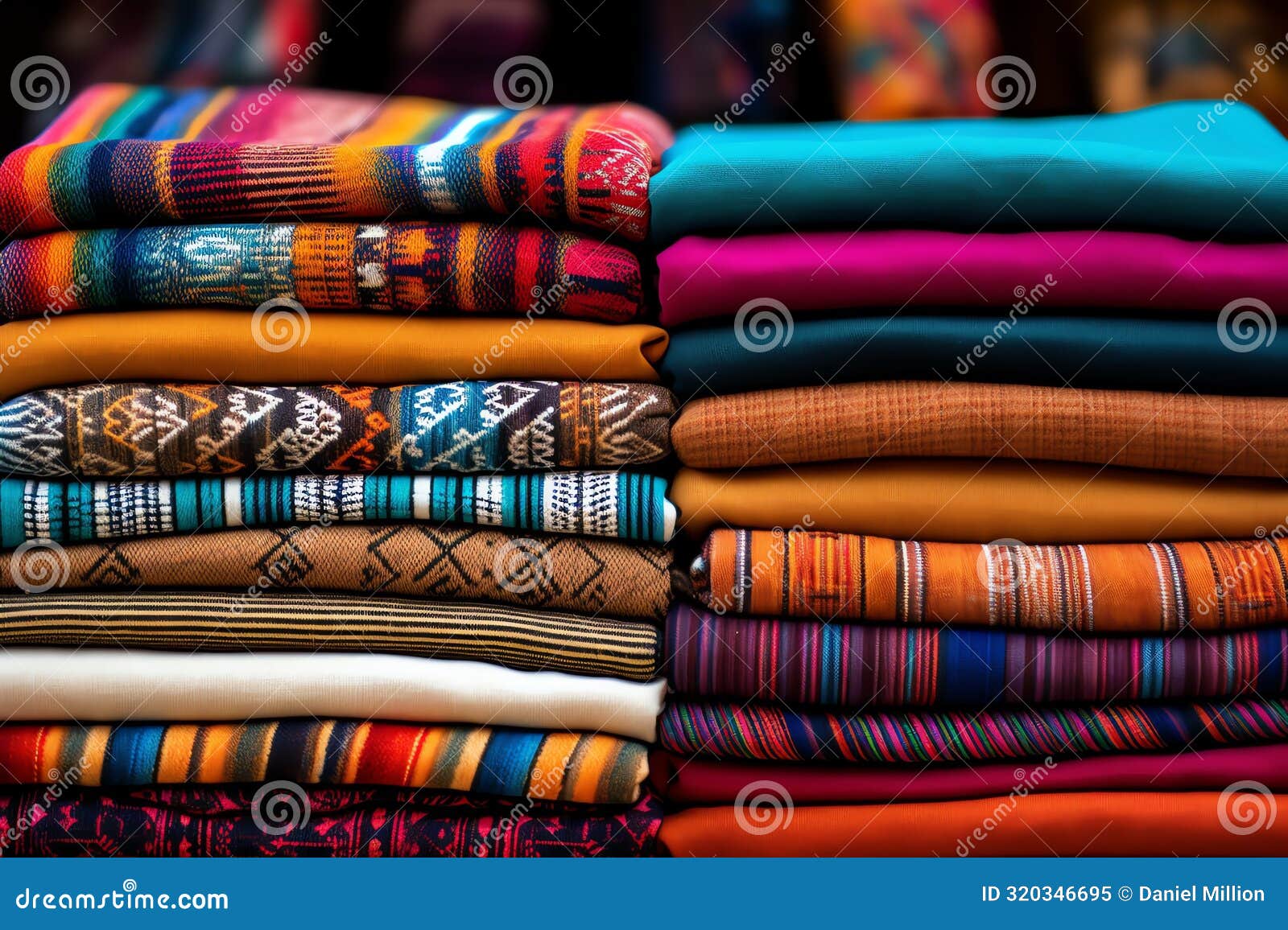 Woven Textiles Showcasing Intricate Patterns and Designs Illustration ...