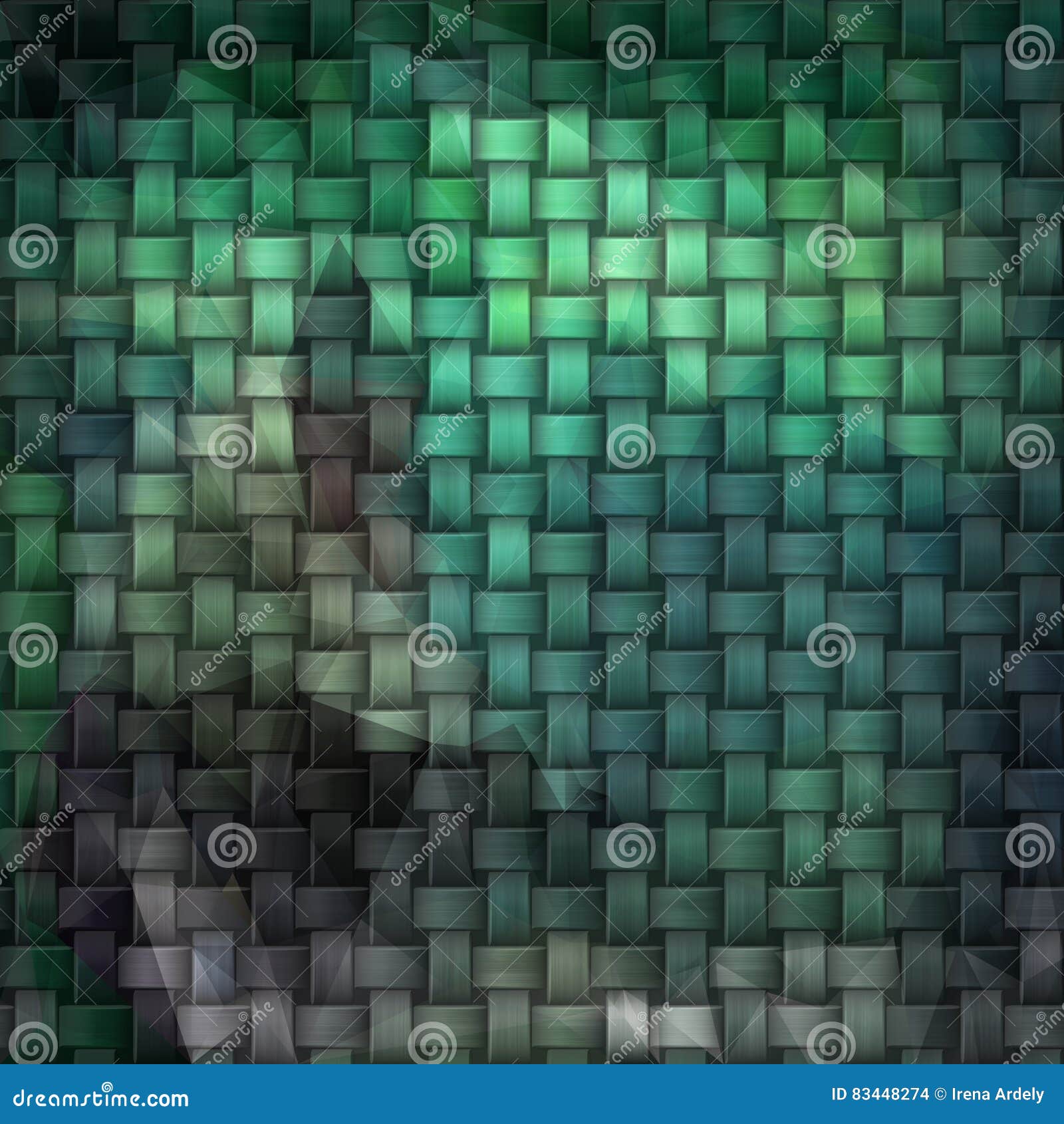 Woven Wicker Weave Pattern Texture Background - Dark Green Color Stock ...