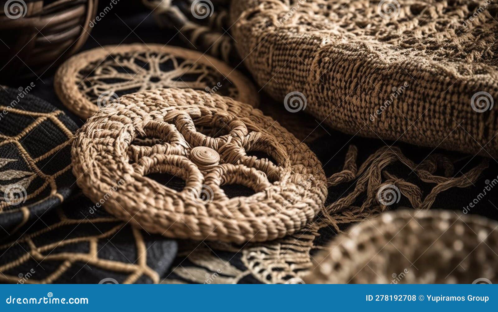 Woven Wool Pattern Tied Knot on Rustic Wood Generated by AI Stock ...