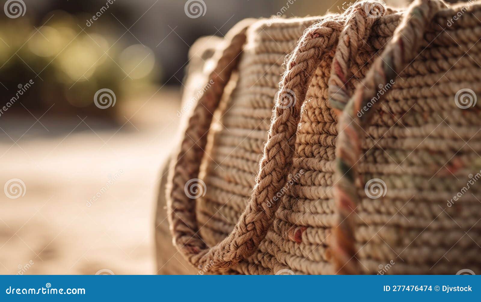 Woven Wool Textile Tied with Rustic Rope Generated by AI Stock Photo ...