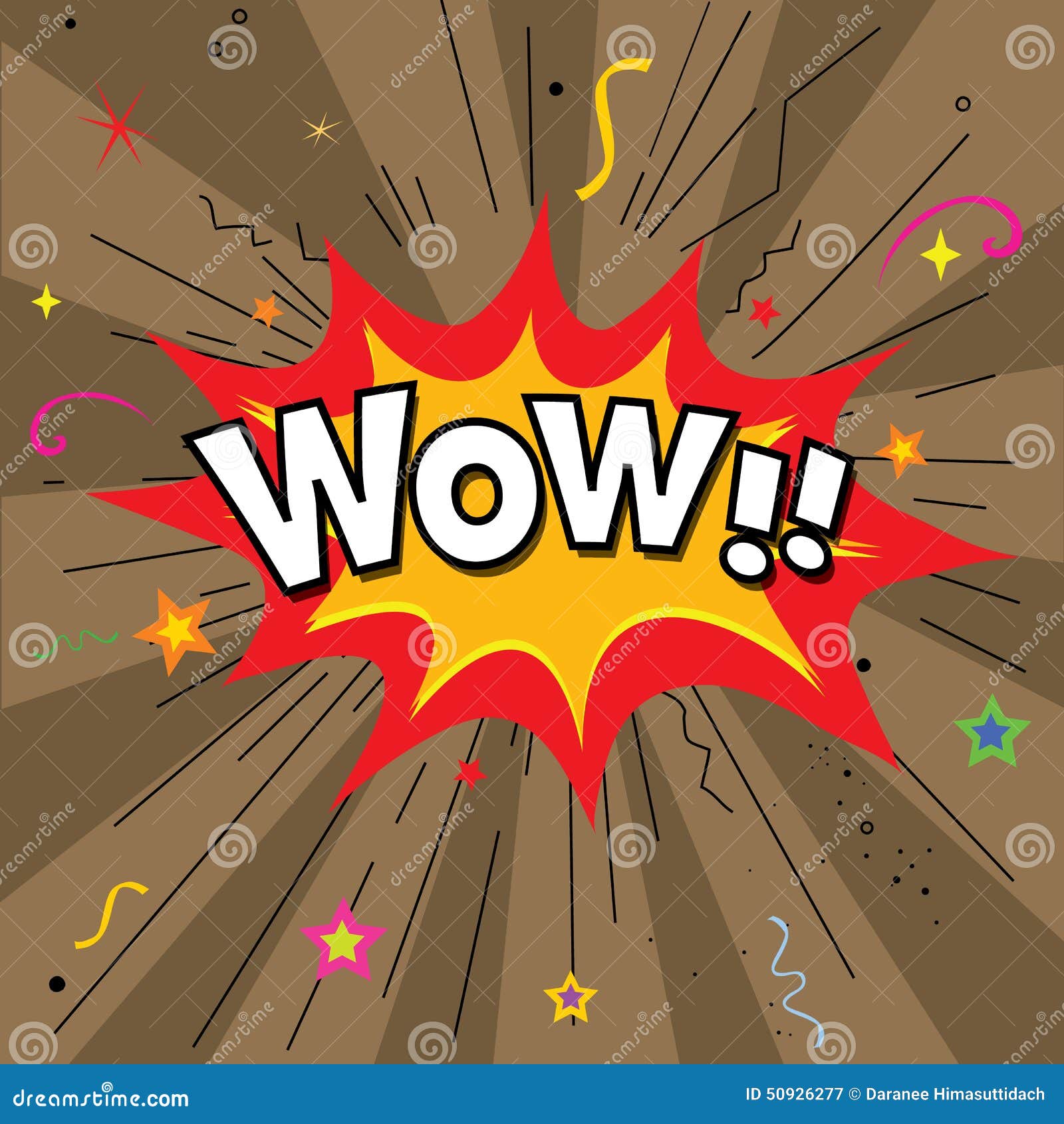 Wow Background Decorate Design Cartoon Vector Stock Vector ...