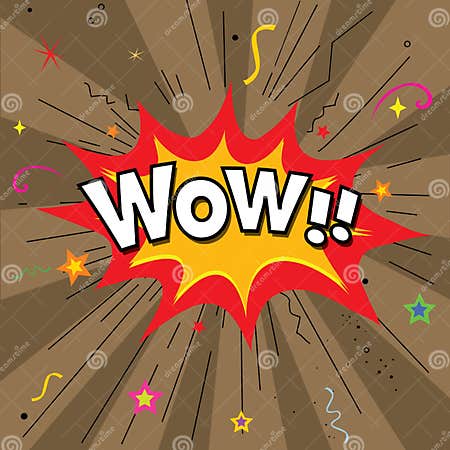 Wow Background Decorate Design Cartoon Vector Stock Vector ...