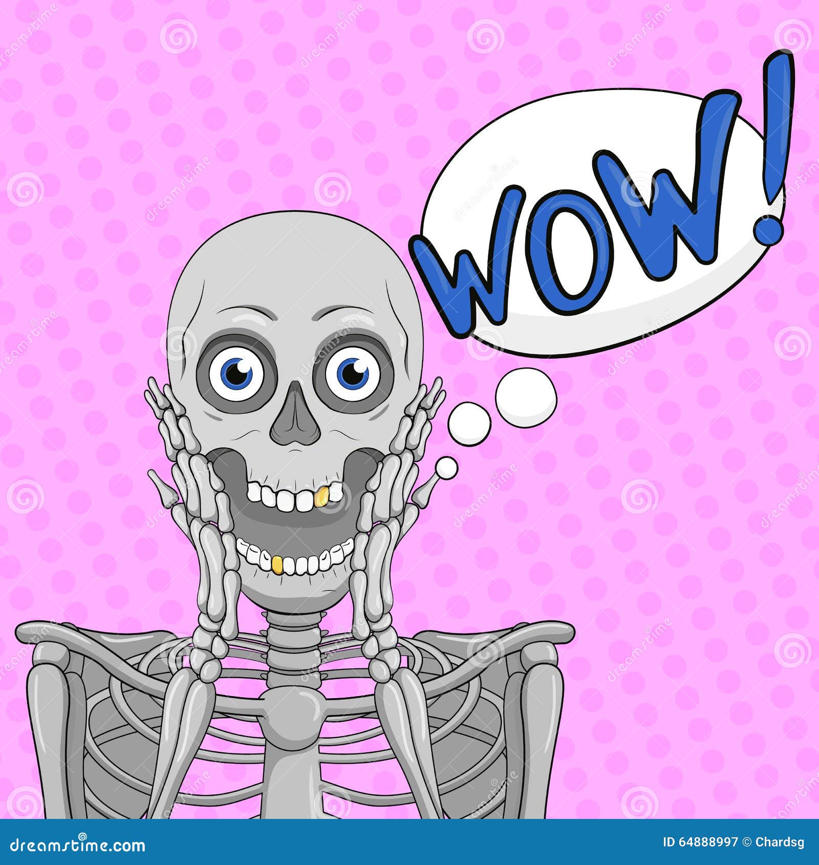 WOW! Bubble Emotion. Skeleton With Open Mouth.Vector. | CartoonDealer ...