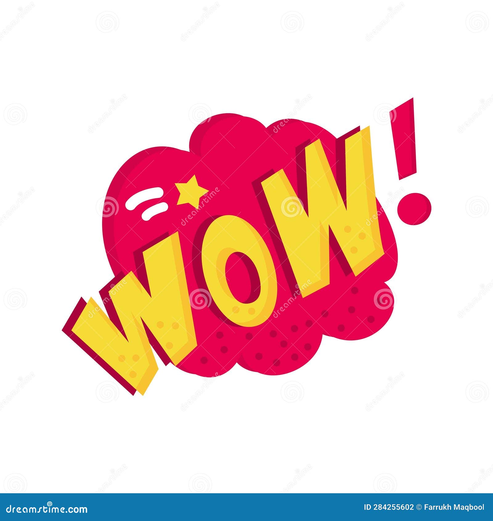 Wow Bubble Icon Image. stock vector. Illustration of symbol - 284255602