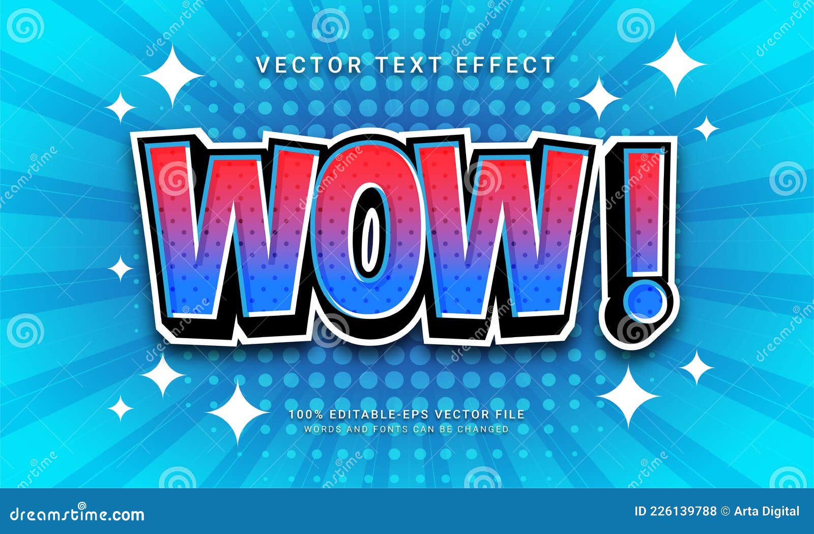 Wow Cartoon Editable Text Effect Stock Vector - Illustration of graphic ...