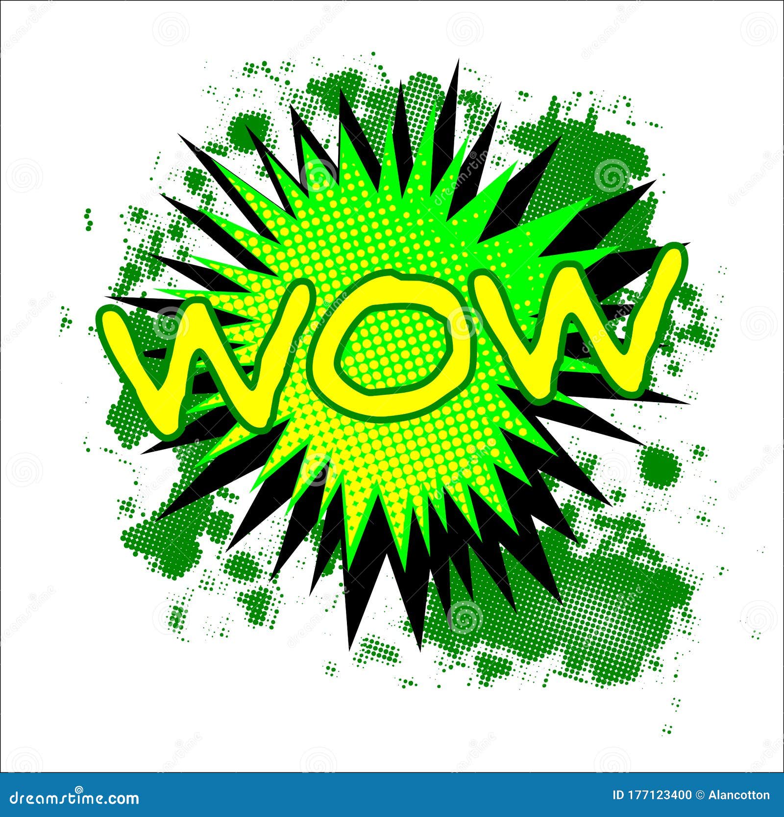 Wow Cartoon Explosion stock vector. Illustration of green - 177123400