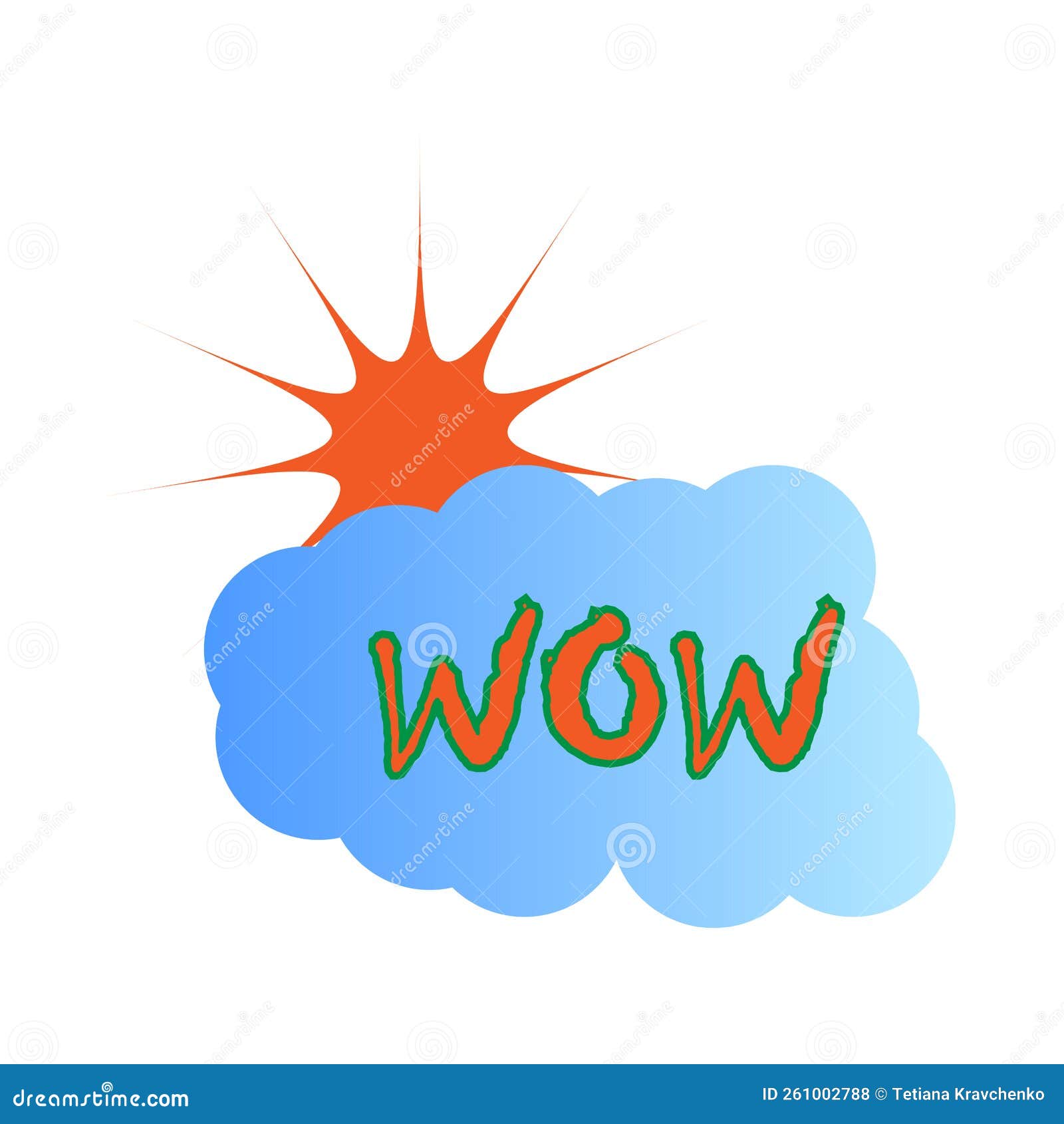 Wow Cloud. Design Element. Comic Background. Vector Illustration. Stock ...