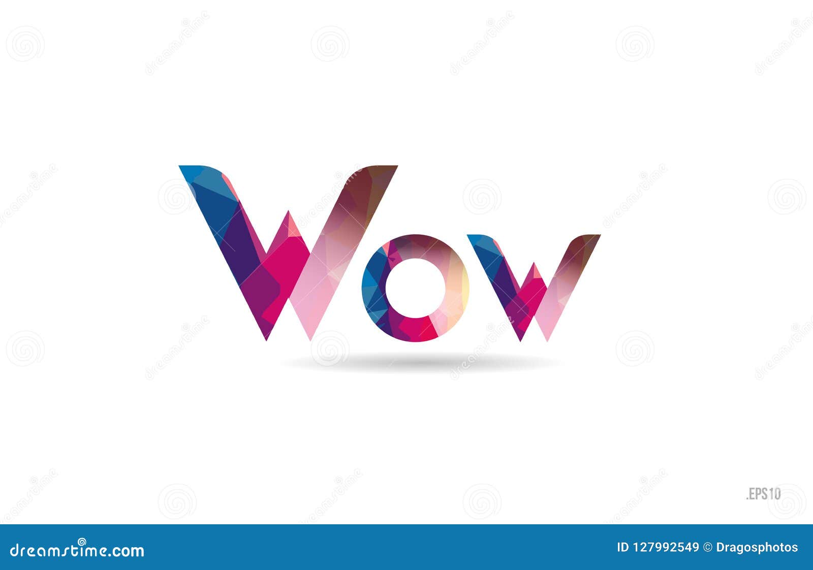 Wow Colored Rainbow Word Text Suitable for Logo Design Stock Vector ...