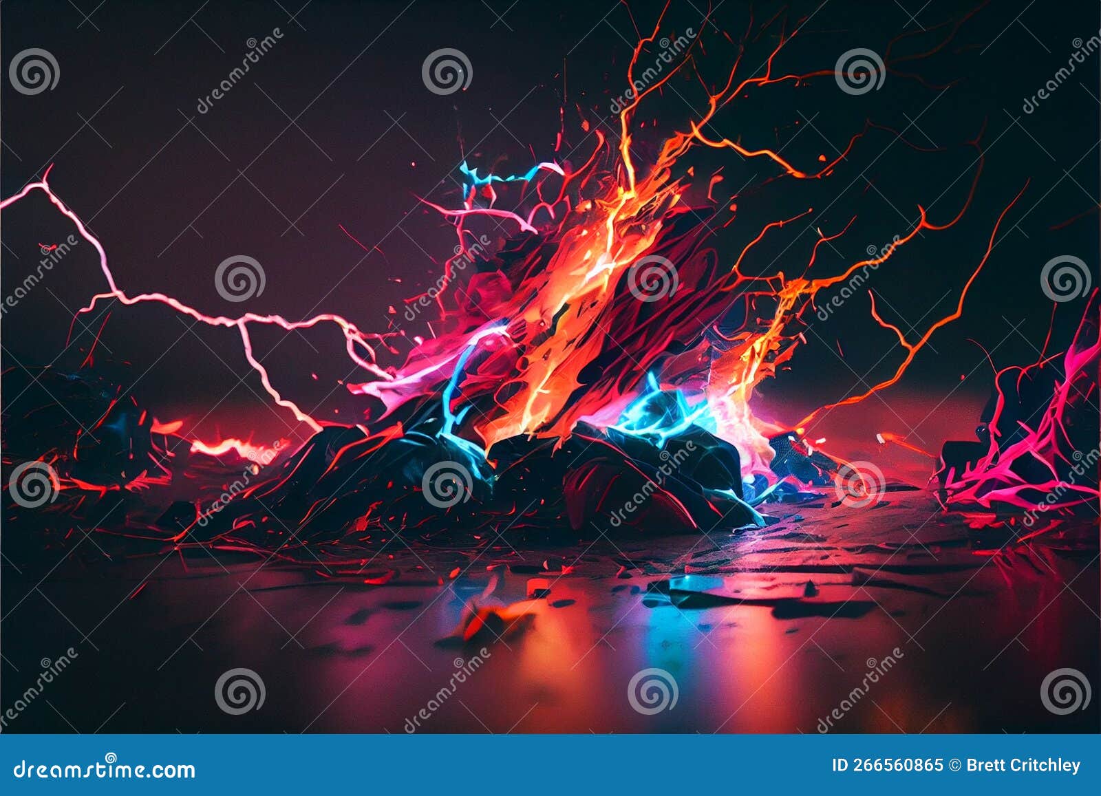 WOW Colorful Colourful Lightning Strike Stock Illustration ...