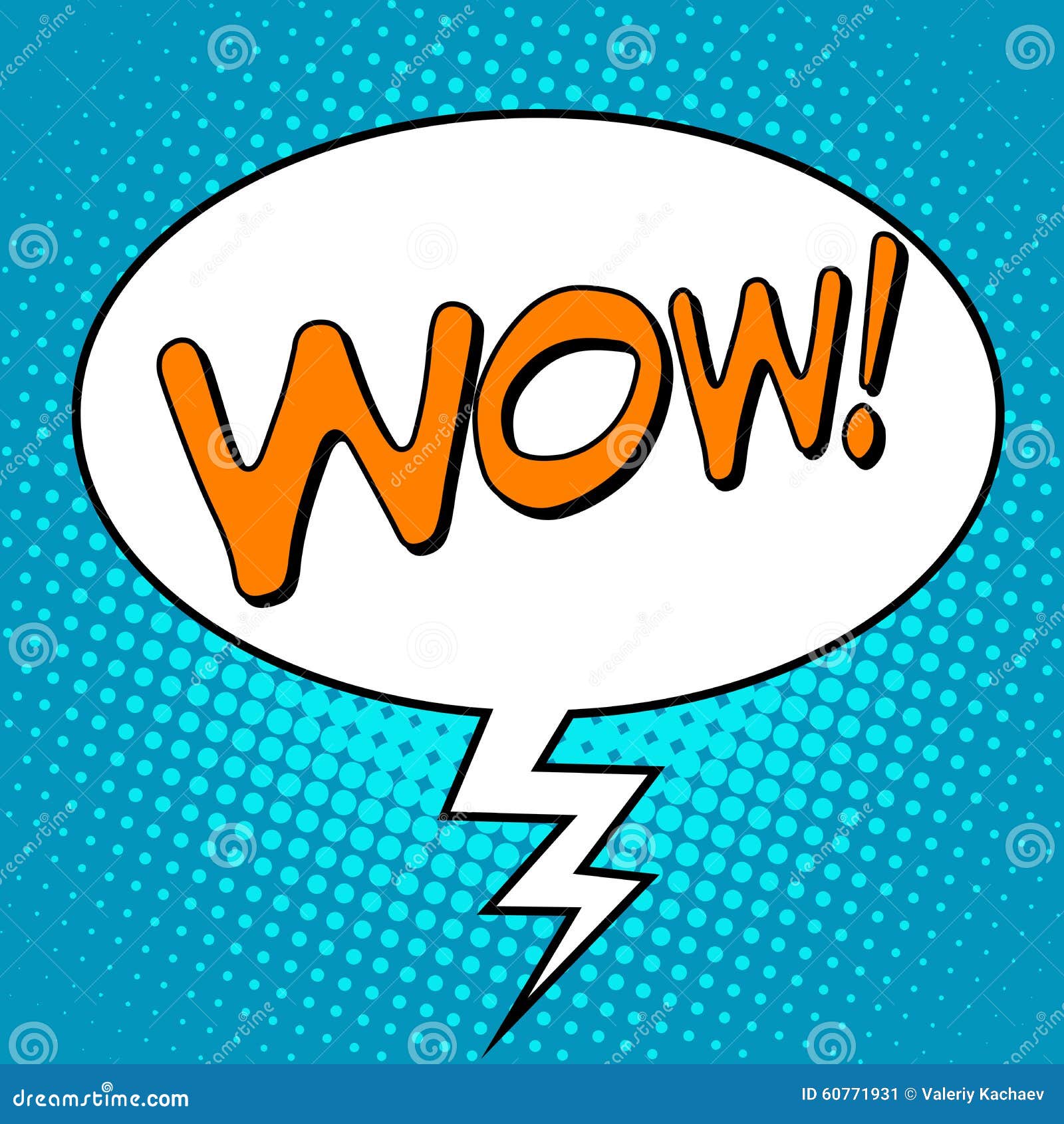 Wow comic bubble word stock vector. Illustration of emotions - 60771931