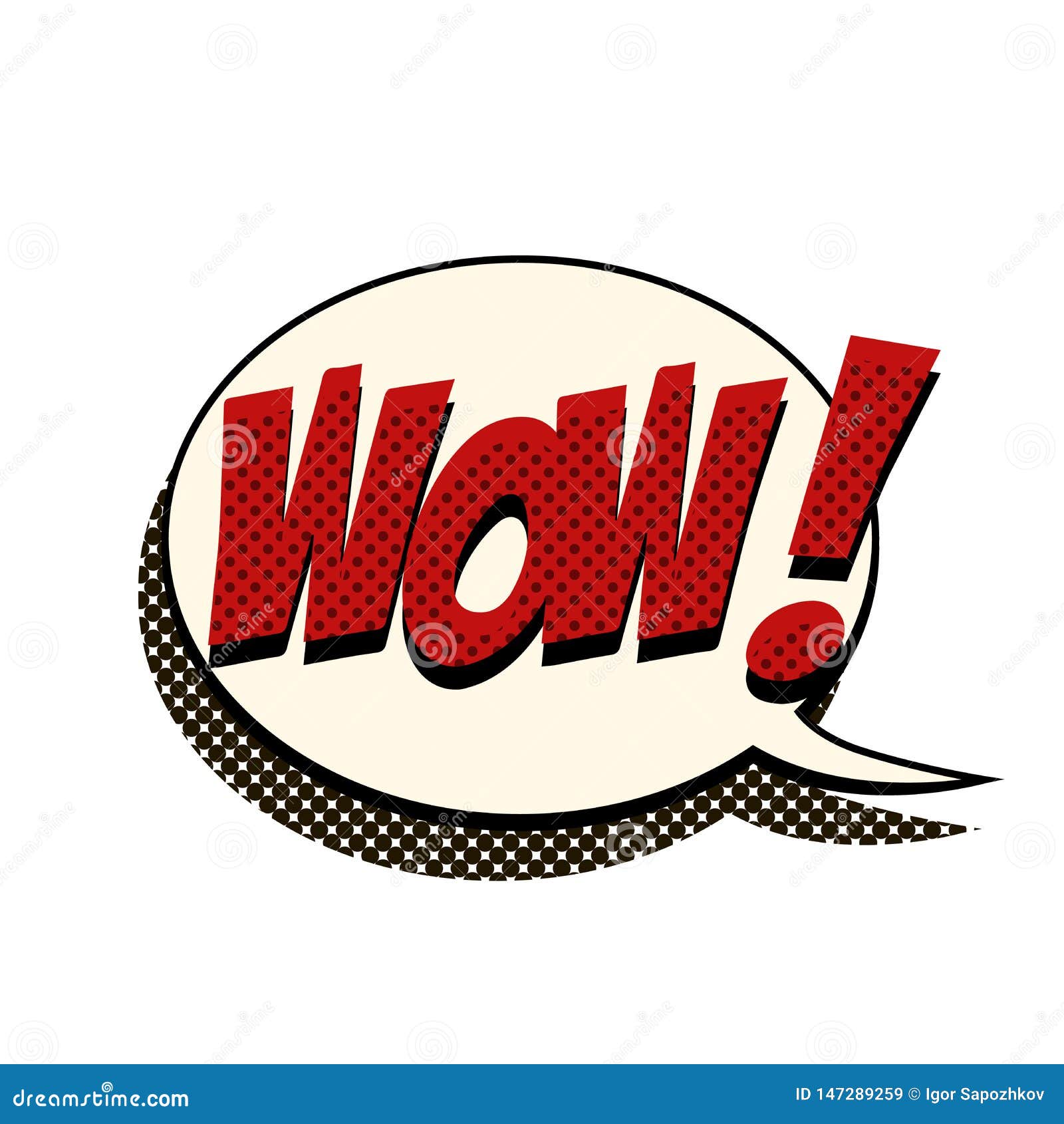 Wow comic bubble stock vector. Illustration of bang - 147289259