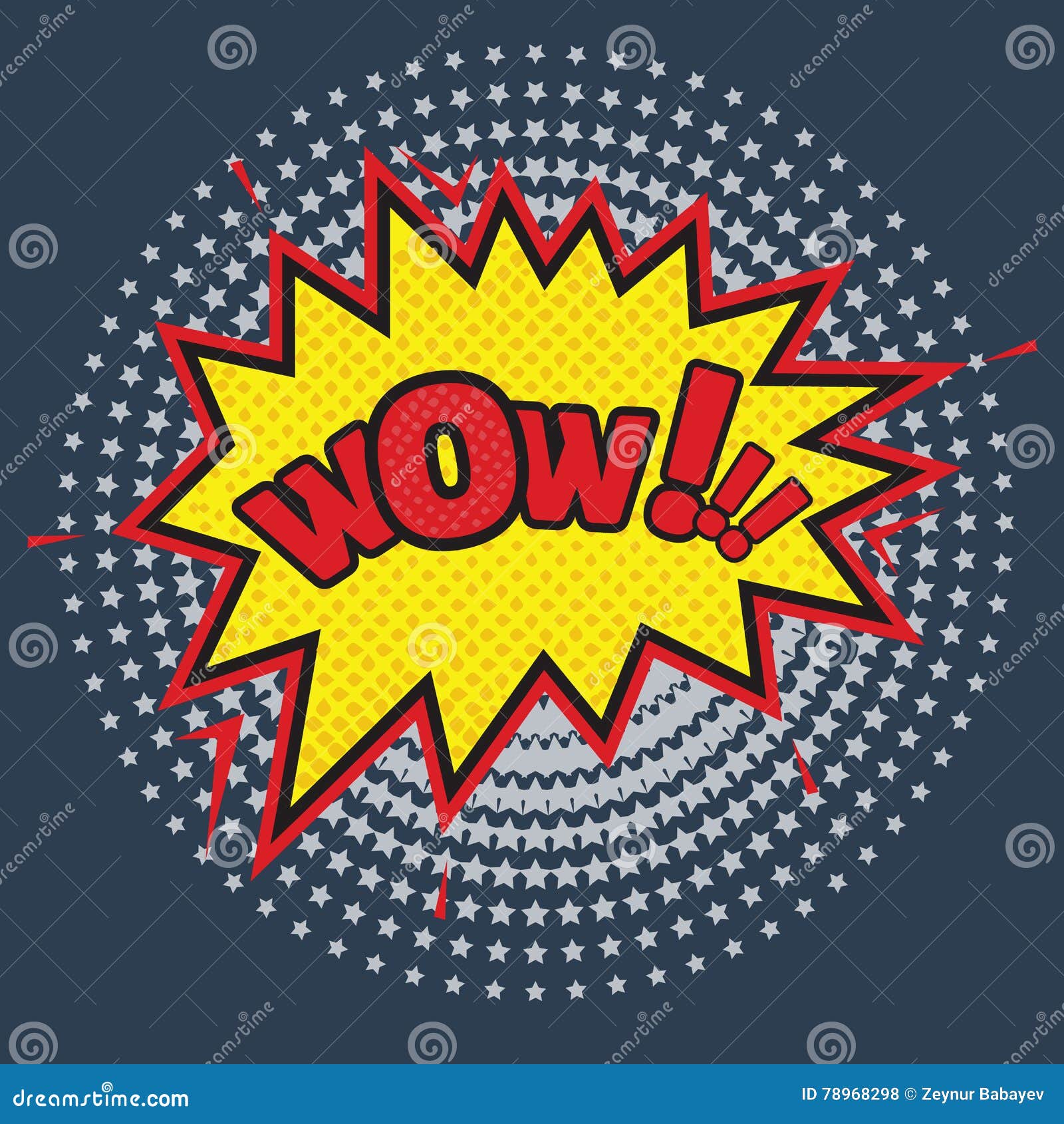 WOW - Comic Speech Bubble. Pop Art Style and Halftone. Stock Vector ...