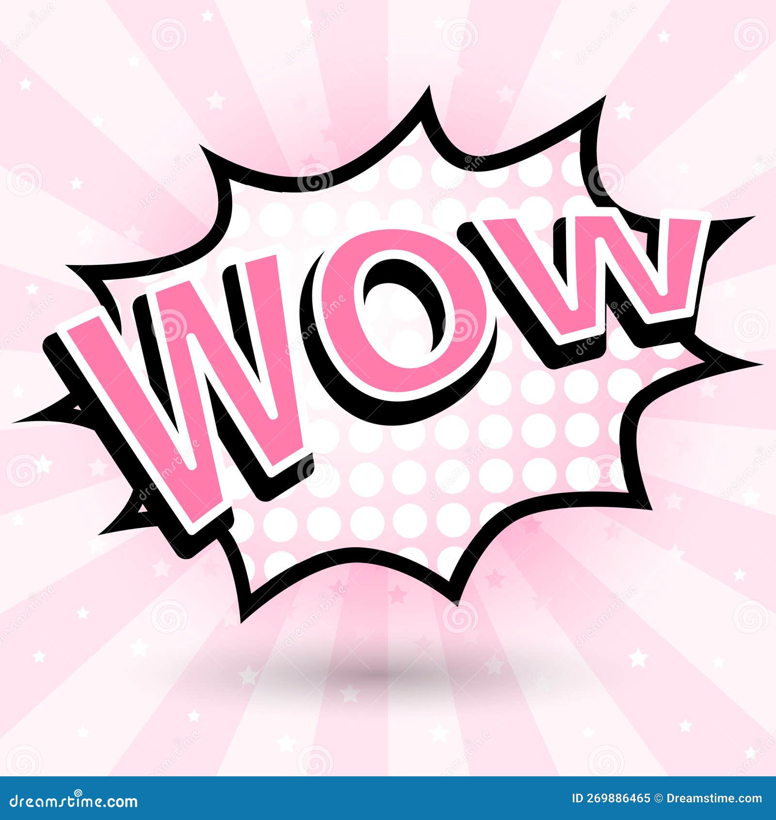 WOW, Comic Speech Pink Bubble Stock Vector - Illustration of bright, vector: 269886465