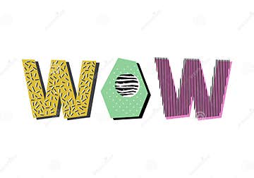 Wow creative lettering stock vector. Illustration of decorative - 112891994