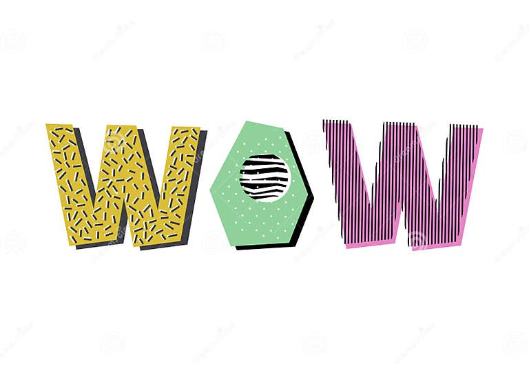 Wow creative lettering stock vector. Illustration of decorative - 112891994