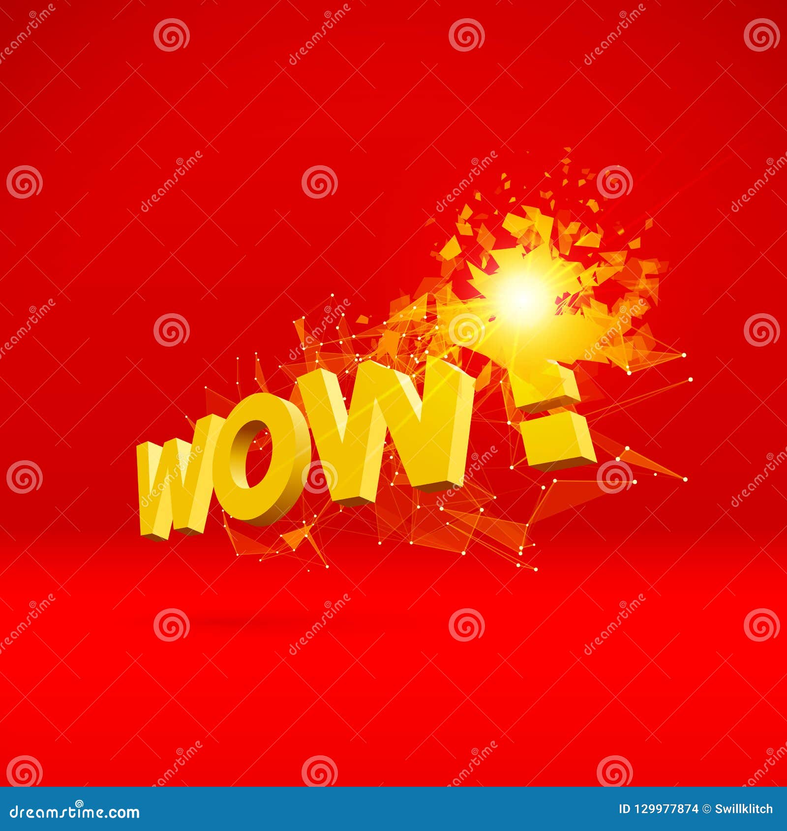 Wow Exploding Sign with Particles for Party or Commercial Sale Offering ...