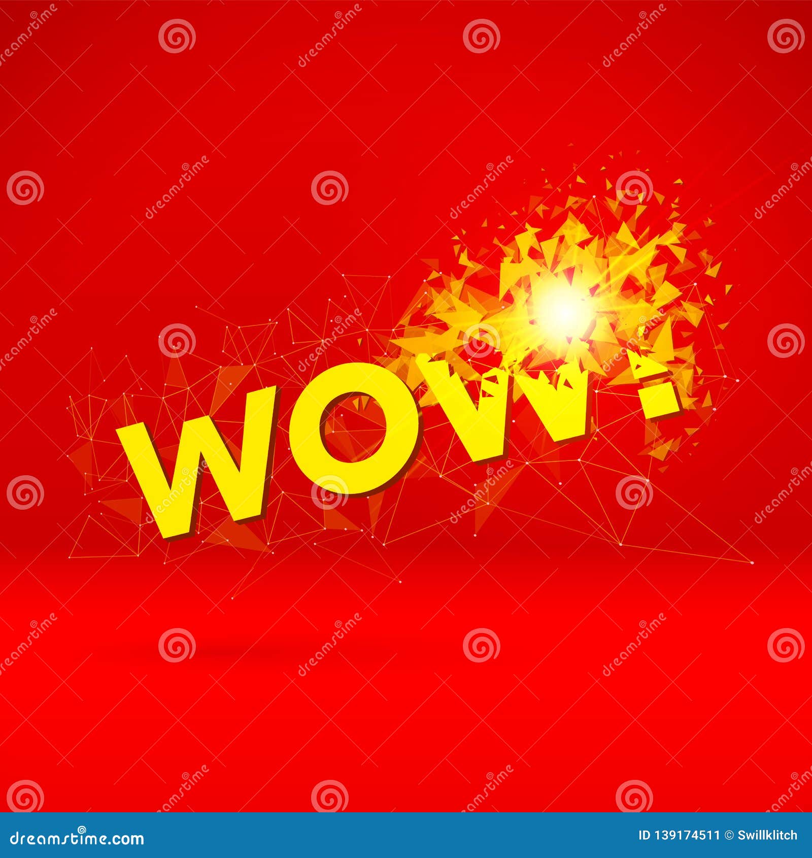 Wow Exploding Sign with Particles for Party or Commercial Sale Offering ...