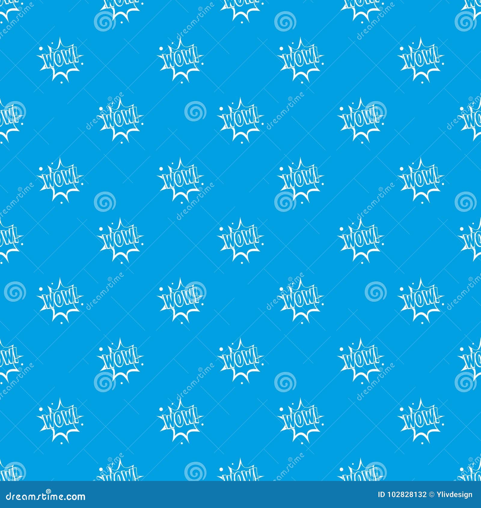 WOW, Explosion Effect Pattern Seamless Blue Stock Vector - Illustration ...