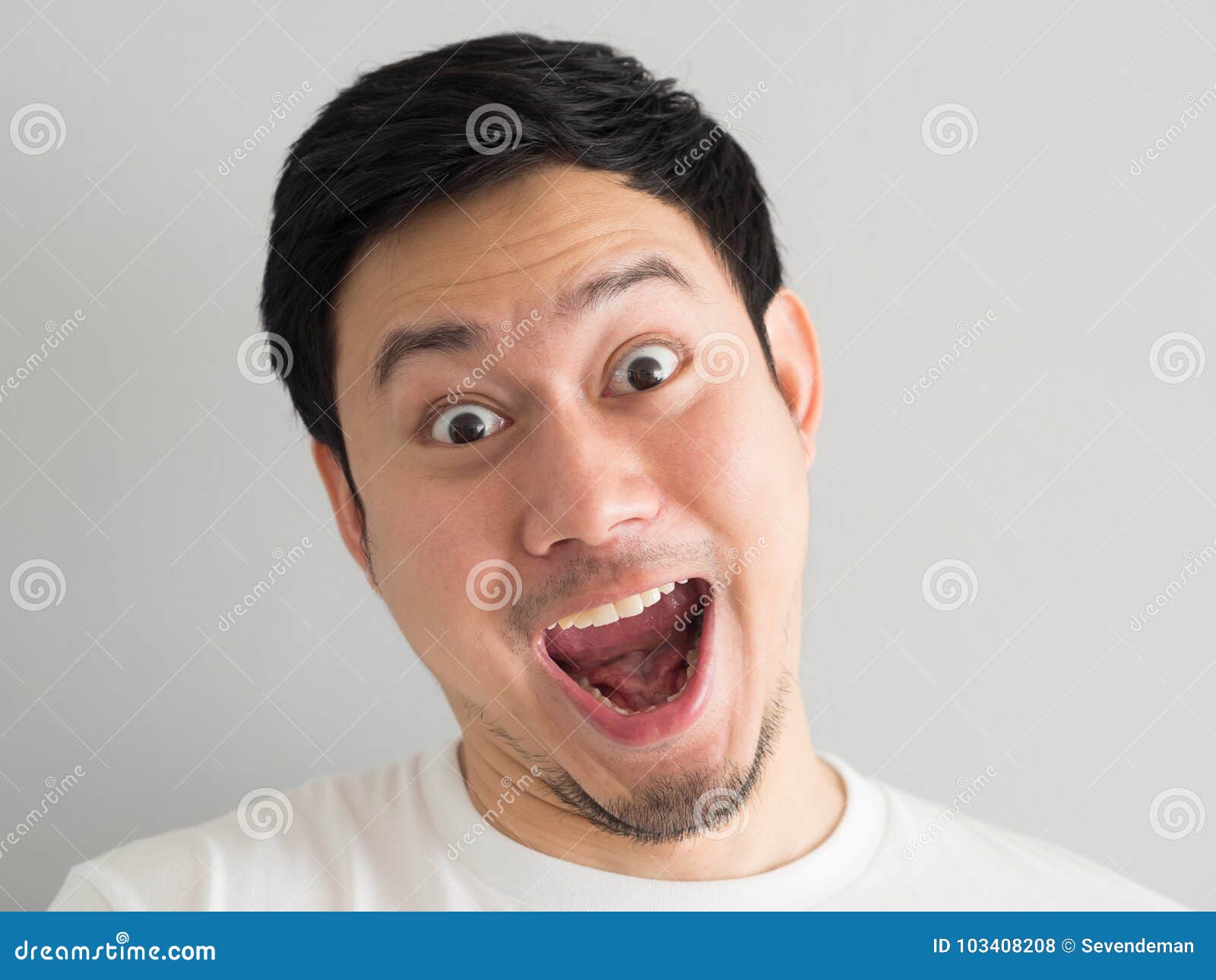 Wow Face of Happy Man Head Shot. Stock Photo - Image of amazing, asian ...