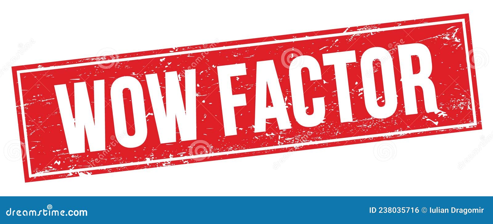 WOW FACTOR Text on Red Grungy Rectangle Stamp Stock Illustration ...