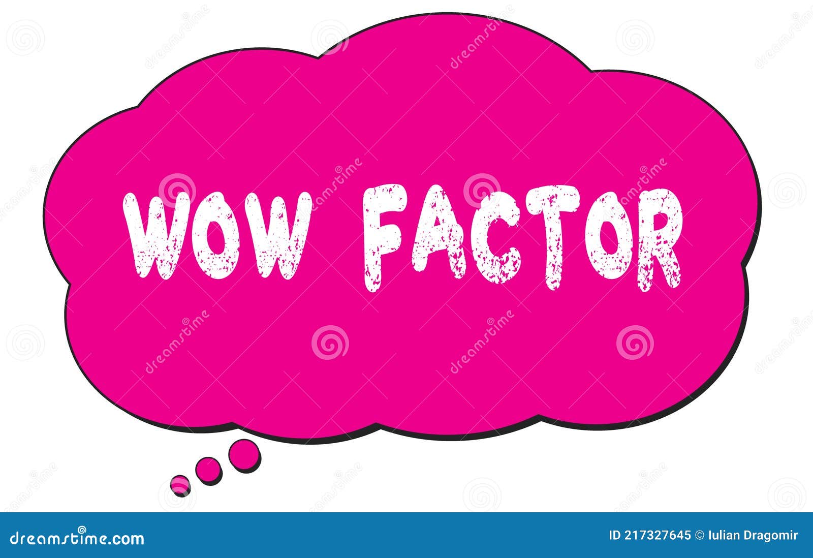 WOW FACTOR Text Written on a Pink Thought Bubble Stock Illustration ...