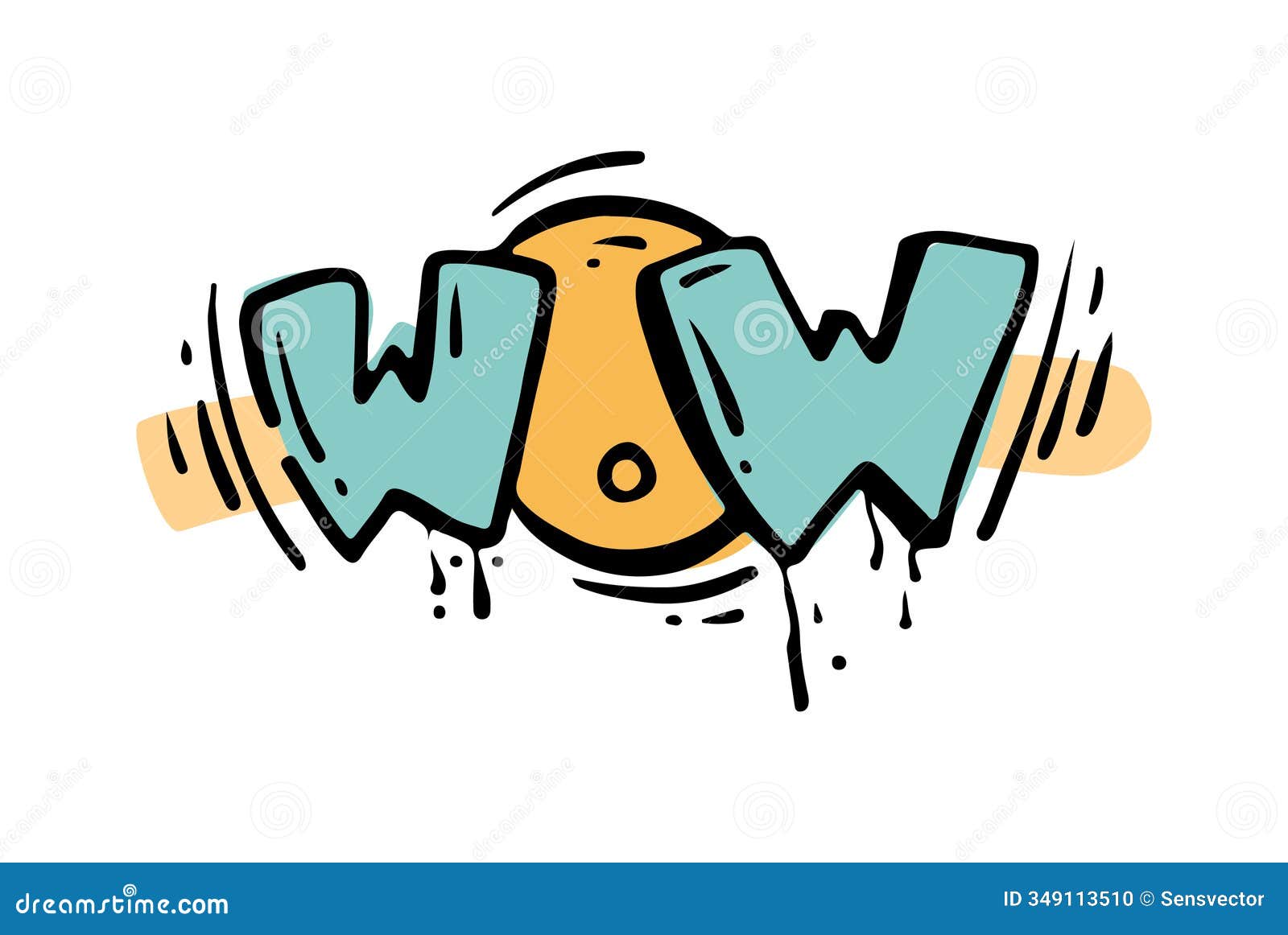 Wow Graffiti, Exclamation Word on Urban Surfaces Stock Illustration ...