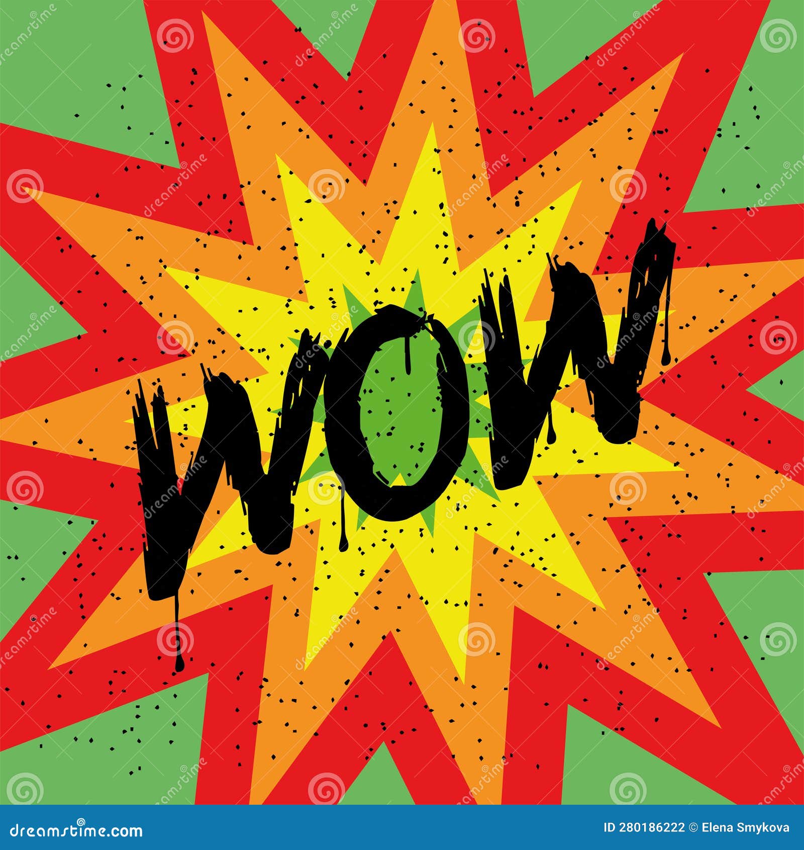 Wow Graffiti-style Inscription on the Background of Bright Multi ...