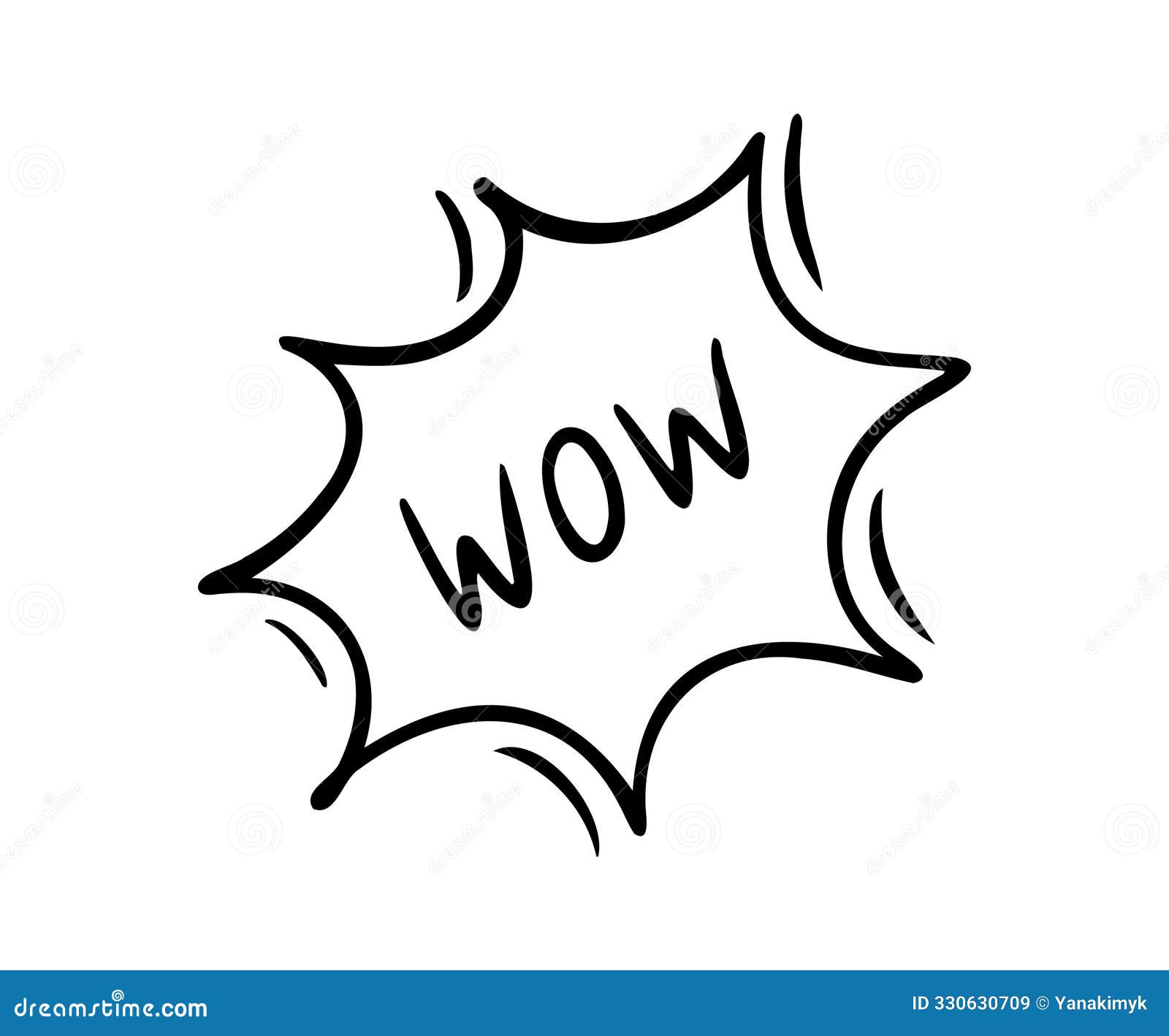 Wow Hand Drawn Cloud Speech Bubble Element Wow Text. Explosion Cloud ...