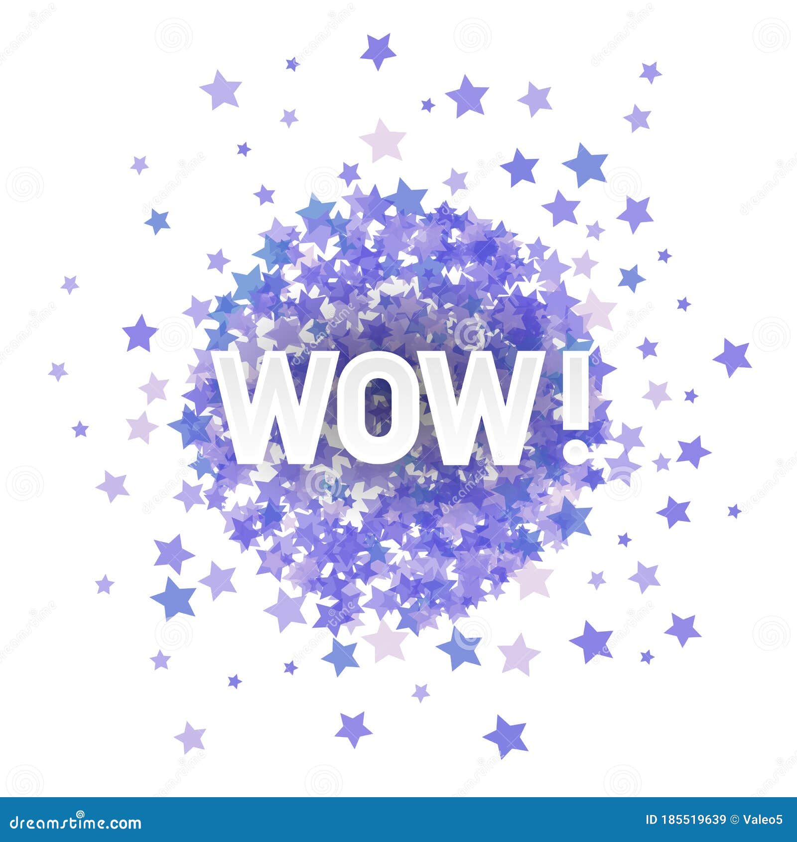 WOW Lettering on Blue Starry Background for Web Banners, Header, Shop ...