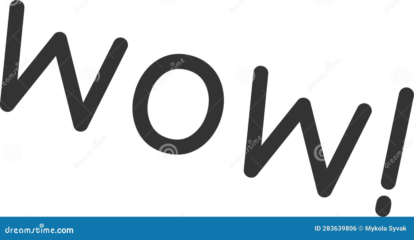 Wow Lettering Doodle stock vector. Illustration of letter - 283639806