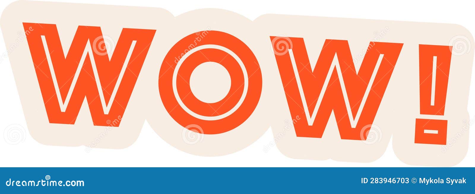 Wow Lettering Sticker stock vector. Illustration of icon - 283946703